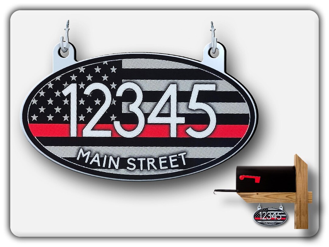 Curb-n-sign Hanging House Mailbox Address Sign, Made in USA Oval Shaped ...