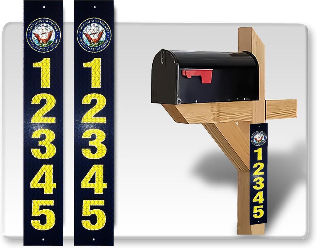 Curb-n-sign® 2 Reflective Mailbox Address Numbers Plaques, 3"x18 ...