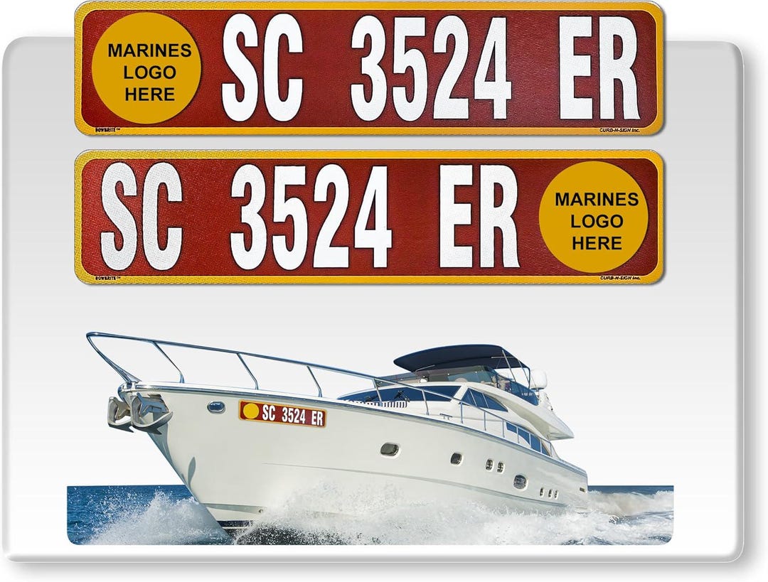 Reflective Waterproof Boat Numbers: Custom Marine Decals (set of 2) - Etsy