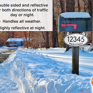 Curb-n-sign Hanging House Mailbox Address Sign, Made in USA Oval Shaped ...