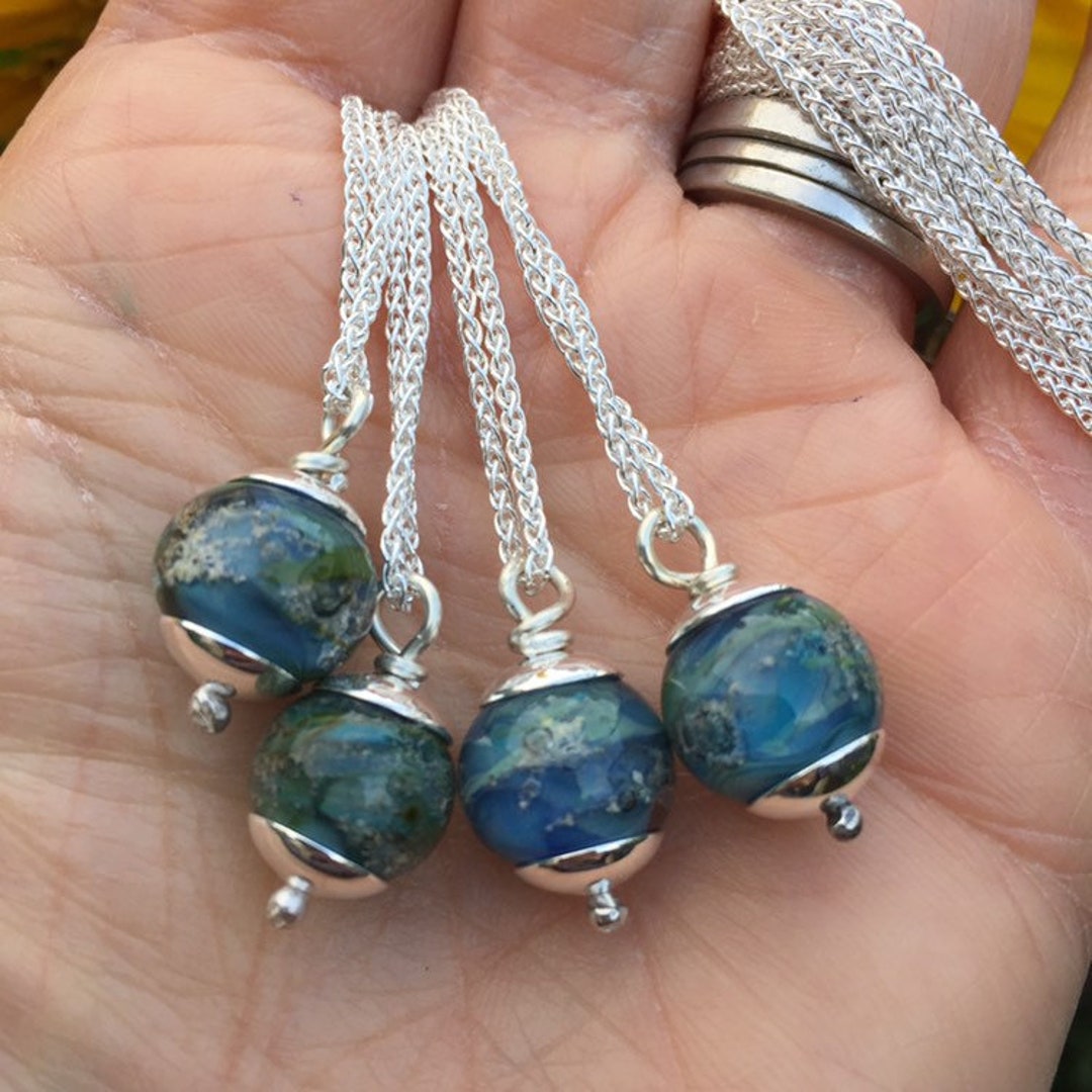 Memorial Necklace, Ashes Pendant, Glass Ashes Bead, Unique Bead ...
