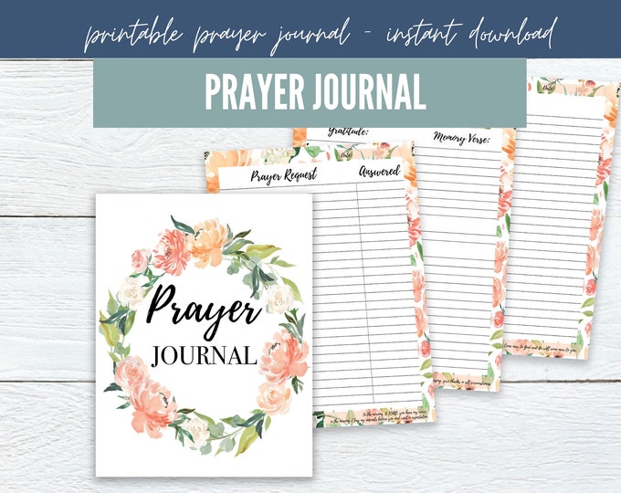 Prayer Journal Printable Devotional Journal Bible Study | Etsy