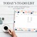 Daily to Do List, Today's To-do List, Daily to Do List, Fillable ...