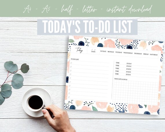 Daily to do list Today's to-do list Daily To Do List | Etsy