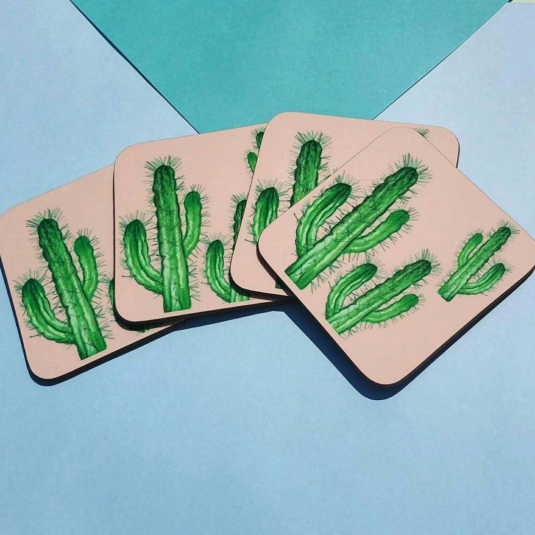 Cactus Coasters Small Gift Ideas Cactus Homeware Housewarming Gift ...