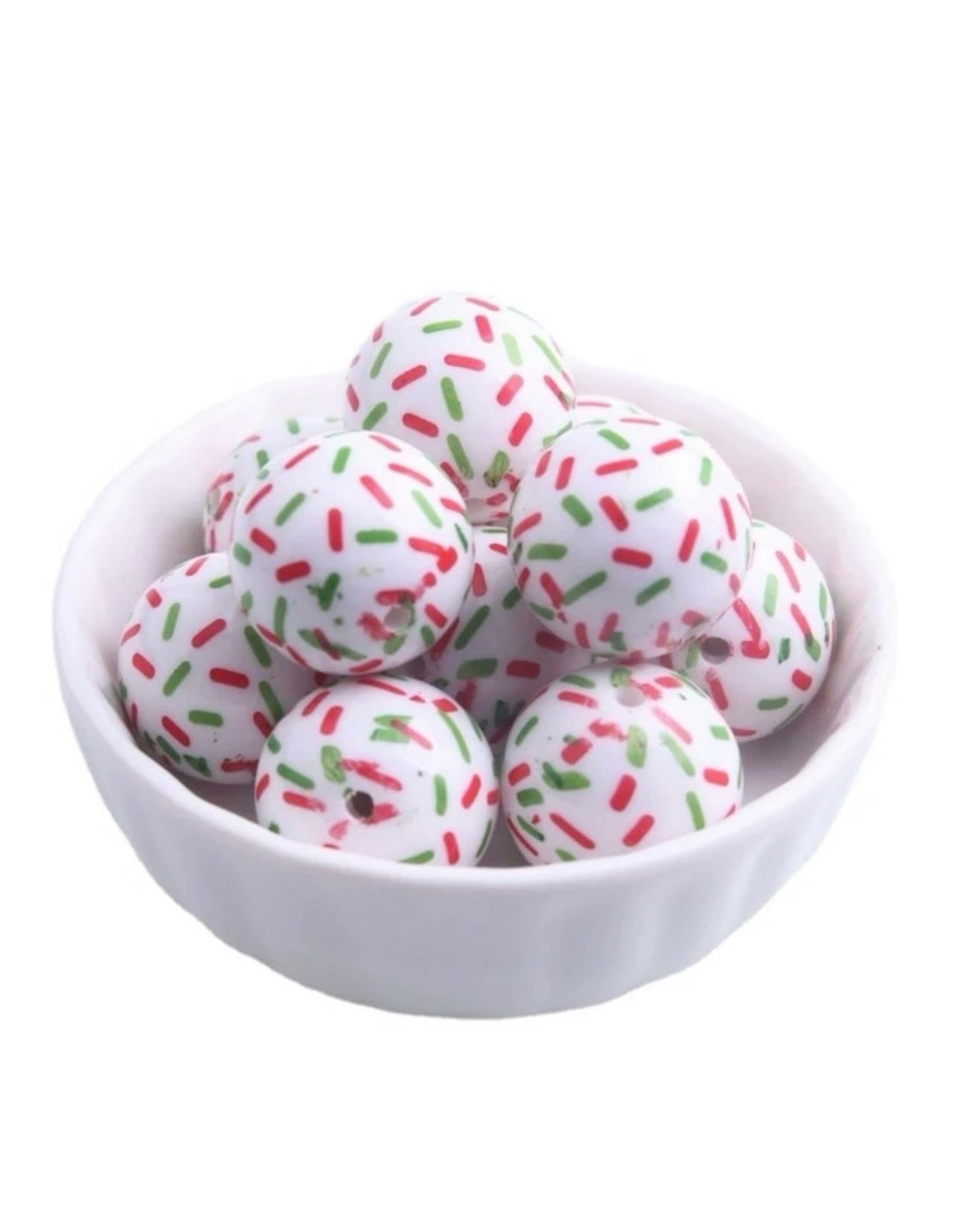 Sprinkles Print Bubblegum Beads, 20mm Chunky Acrylic Bubble Gum Beads ...