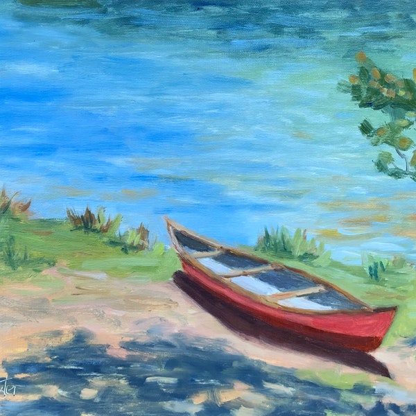 Red Canoe - Etsy