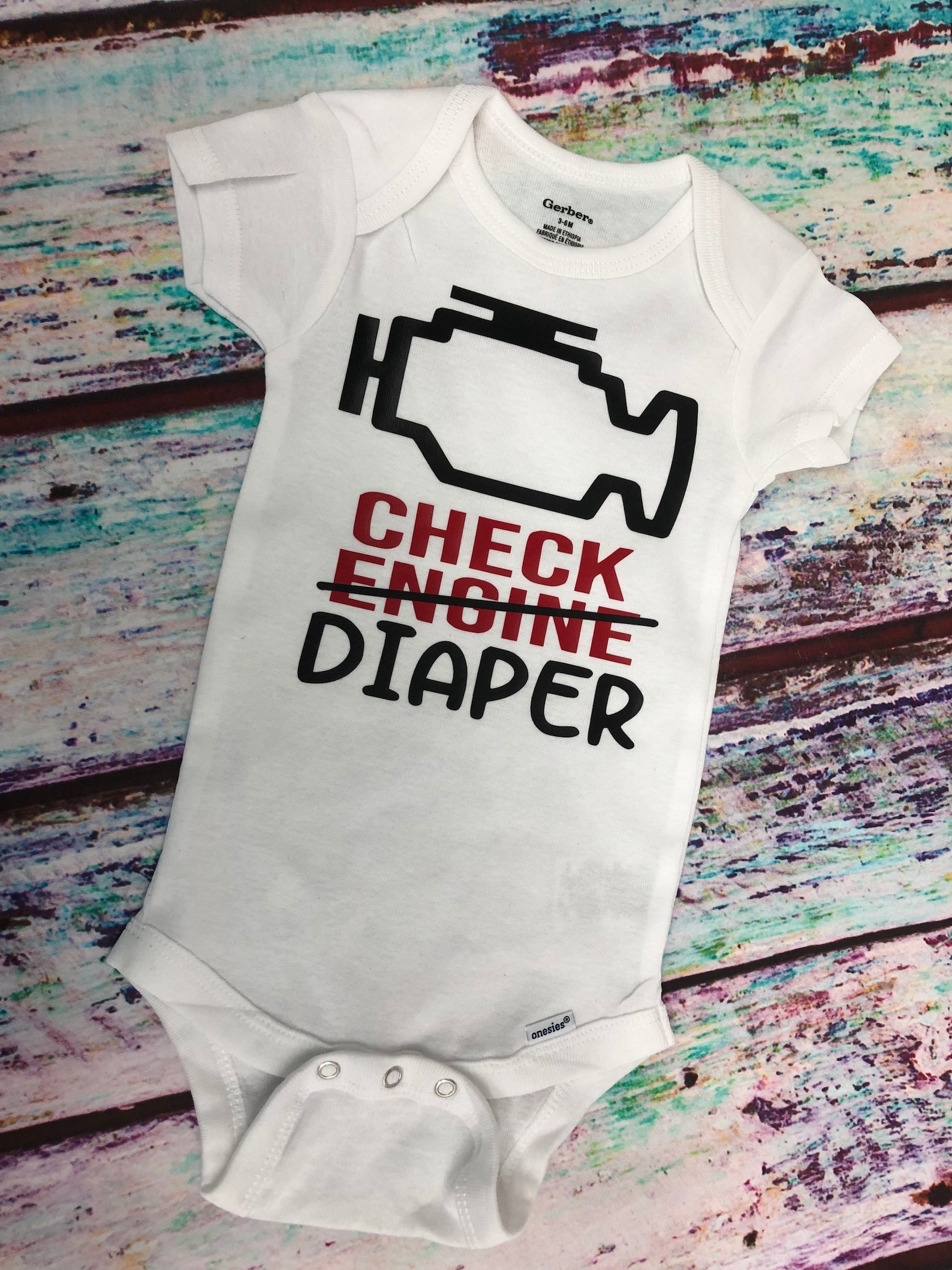 Check Engine Diaper Onesie® Mechanics Onesie® Baby Gift for - Etsy