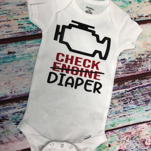 Check Engine Diaper Onesie® Mechanics Onesie® Baby Gift for - Etsy