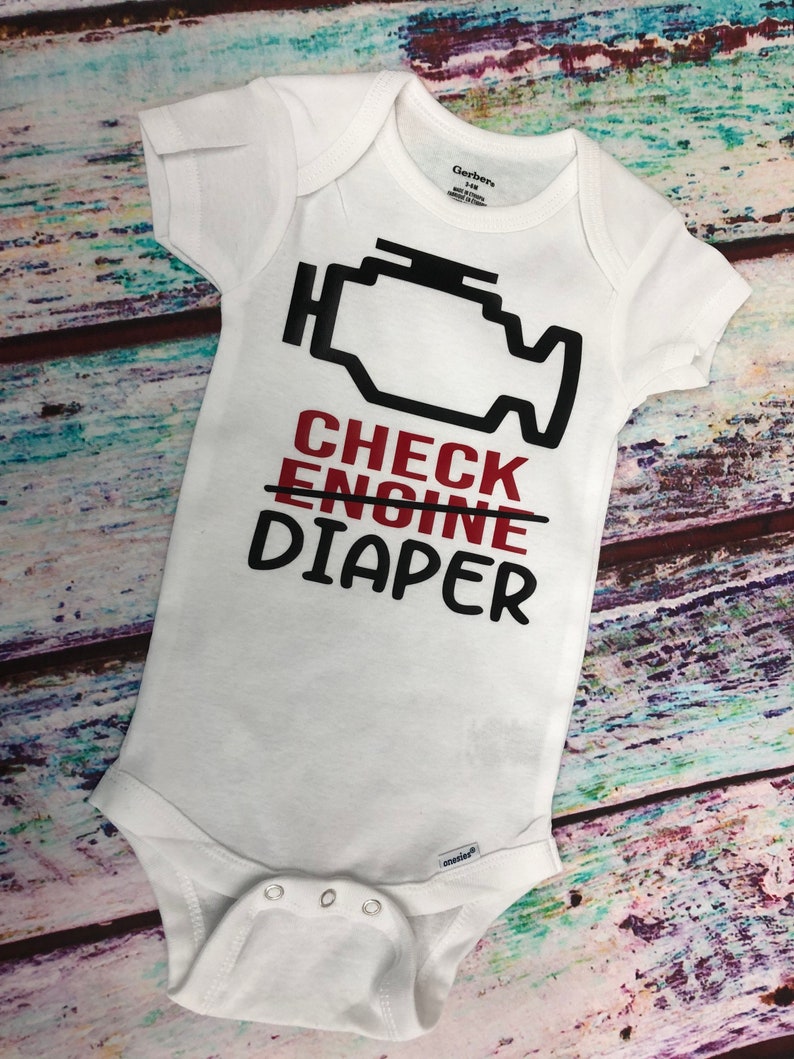 Check Engine Diaper Onesie® Mechanics Onesie® Baby Gift for - Etsy