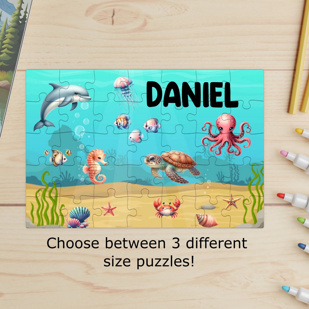 Personalized Sea Animal Puzzle, Kids Puzzle, Kids Gift, Birthday Gift ...