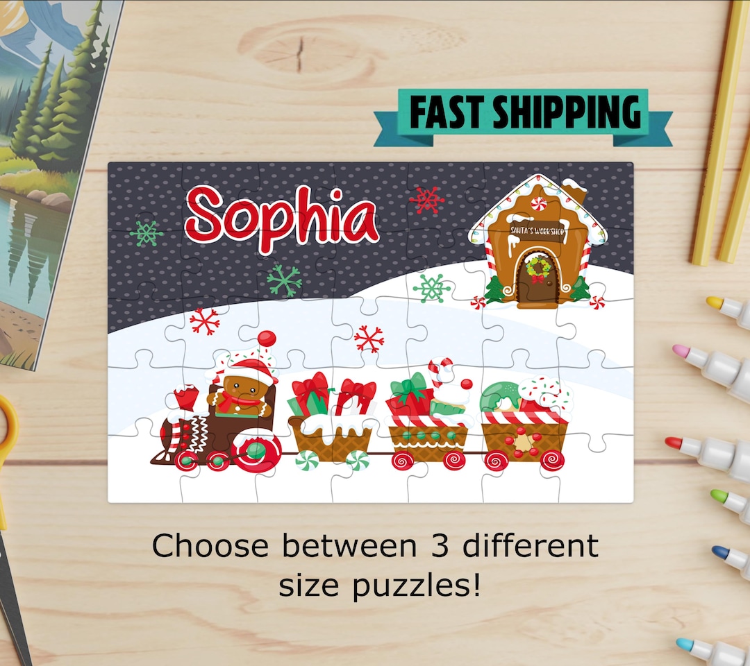 Personalized Christmas Puzzle, Kids Puzzle, Kids Gift, Gingerbread ...