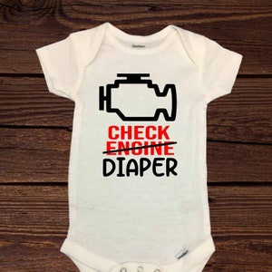 Check Engine Diaper Onesie® Mechanics Onesie® Baby Gift for - Etsy