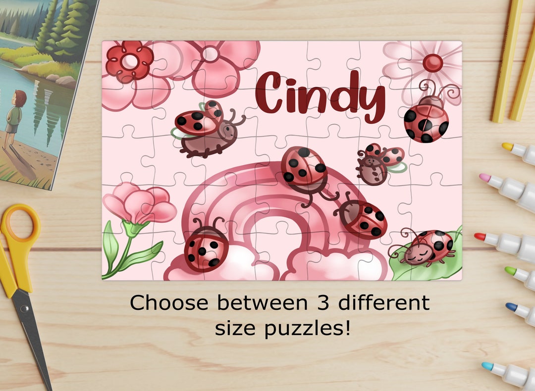 Personalized Lady Bug Puzzle, Kids Puzzle, Kids Gift, Birthday Gift ...