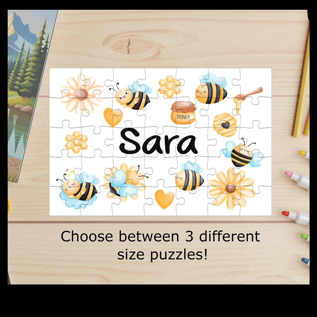 Personalized Bumble Bee Puzzle, Kids Puzzle, Kids Gift, Birthday Gift ...