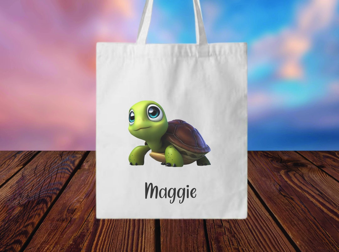 Turtle Bag- Turtle Tote Bag-personalized Turtle Gift- Gift for Kid ...