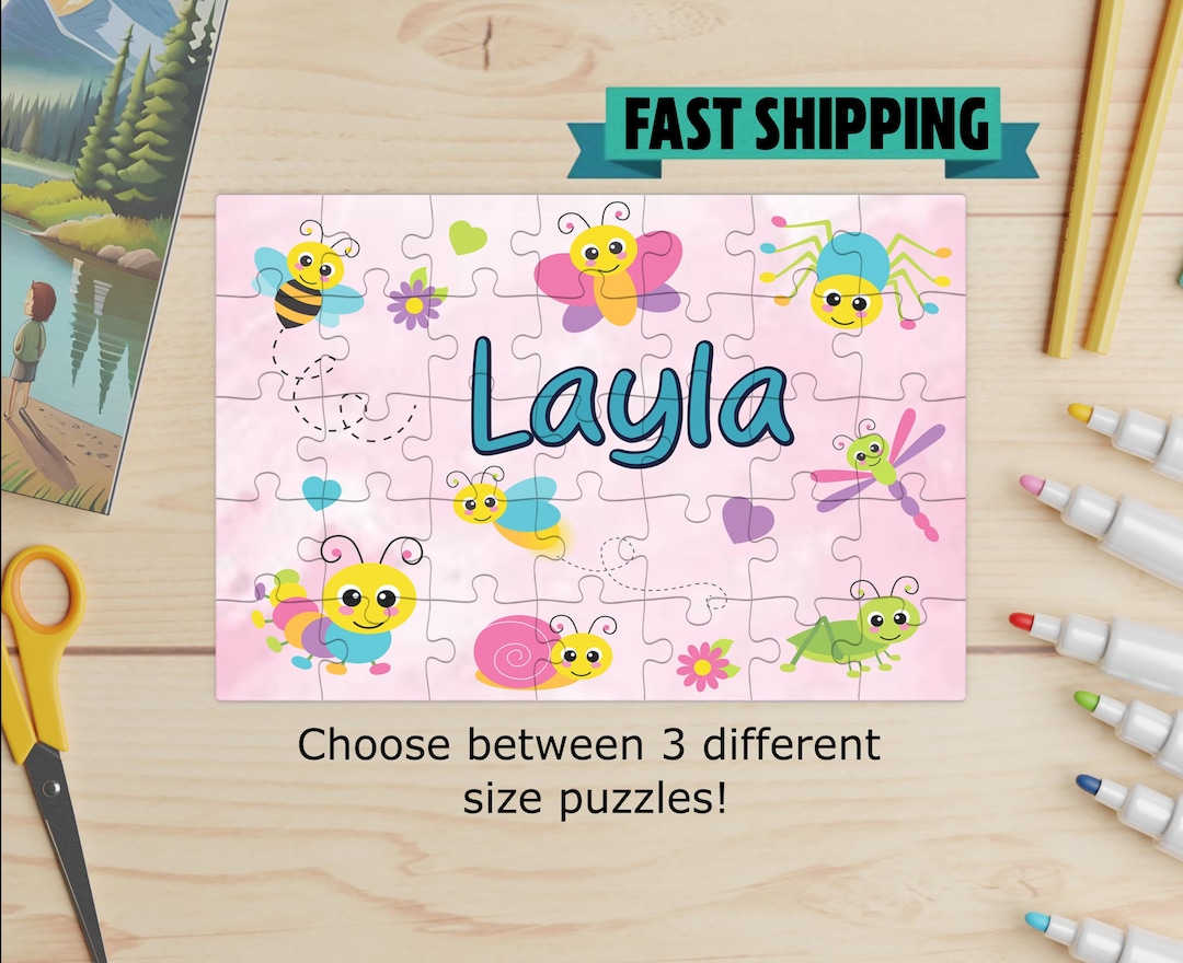 Personalized Bugs Mini Puzzle, Kids Puzzle, Kids Gift, Birthday Gift ...