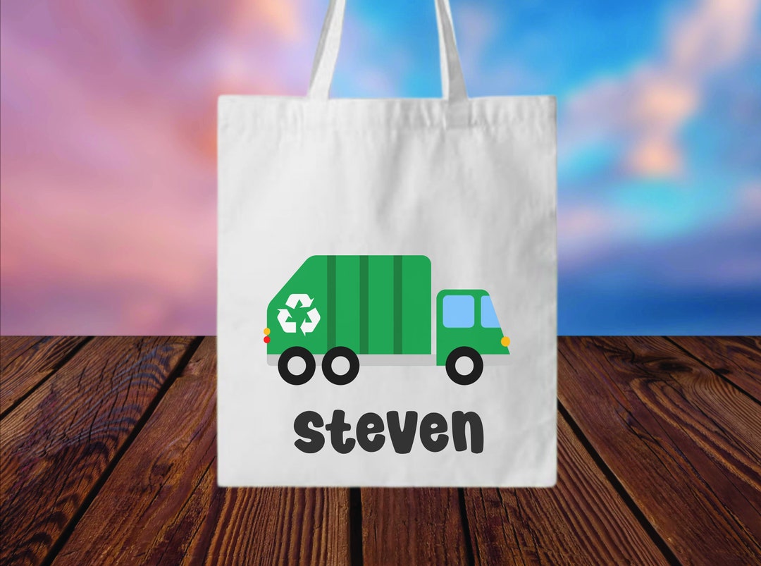 Garbage Truck Bag-garbage Truck Tote Bag-personalized Trash Truck Gift ...