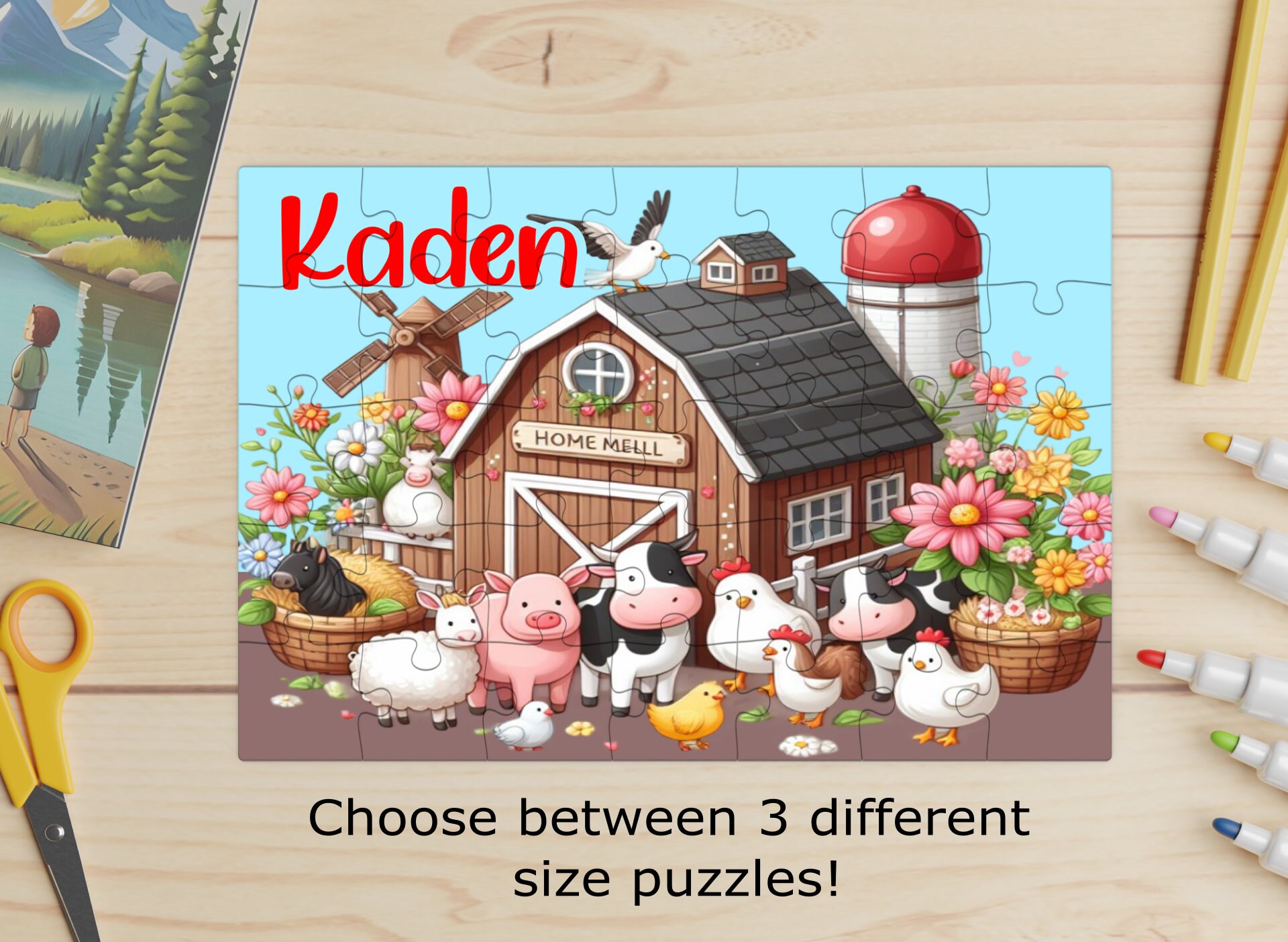 Personalized Farm Puzzle, Kids Puzzle, Kids Gift, Birthday Gift for Boy ...