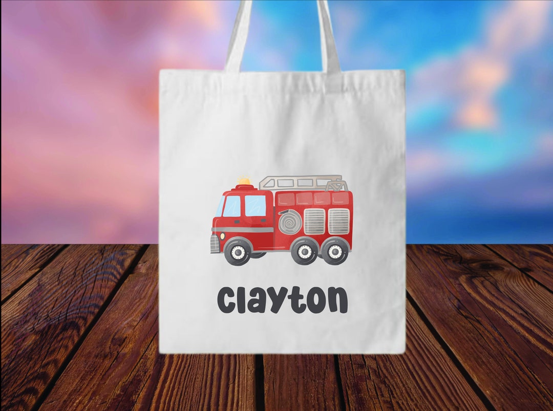 Firetruck Bag-firefighter Tote Bag-personalized Firetruck Gift- Gift ...