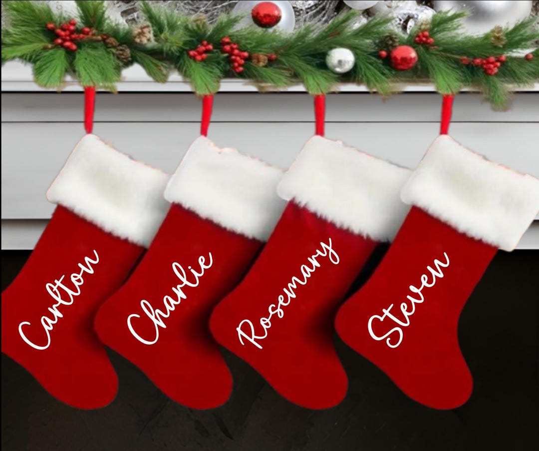 Personalized Stockings, Blank Red Velvet Stocking, Christmas Stocking ...