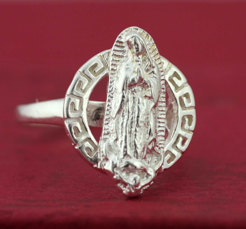 Our Lady Guadalupe Sterling Silver Large Woman Ring, Sterling Silver ...