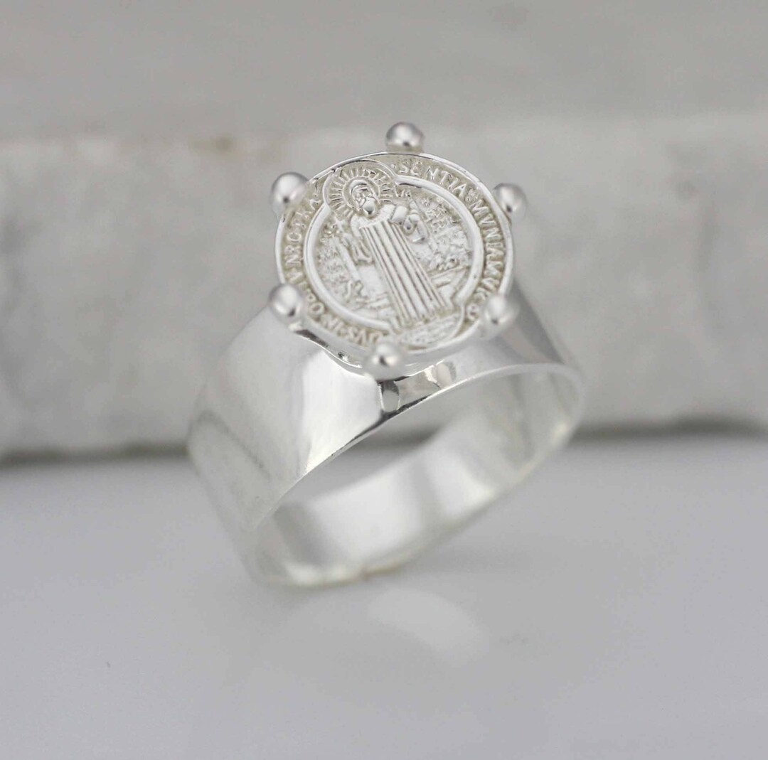 Sterling Silver Saint Benedict Ring, Sterling Silver 925 St. Benedict ...