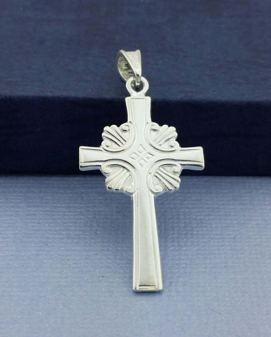 Sterling Silver Cross Necklace, Religious Charm, Protection Charm ...