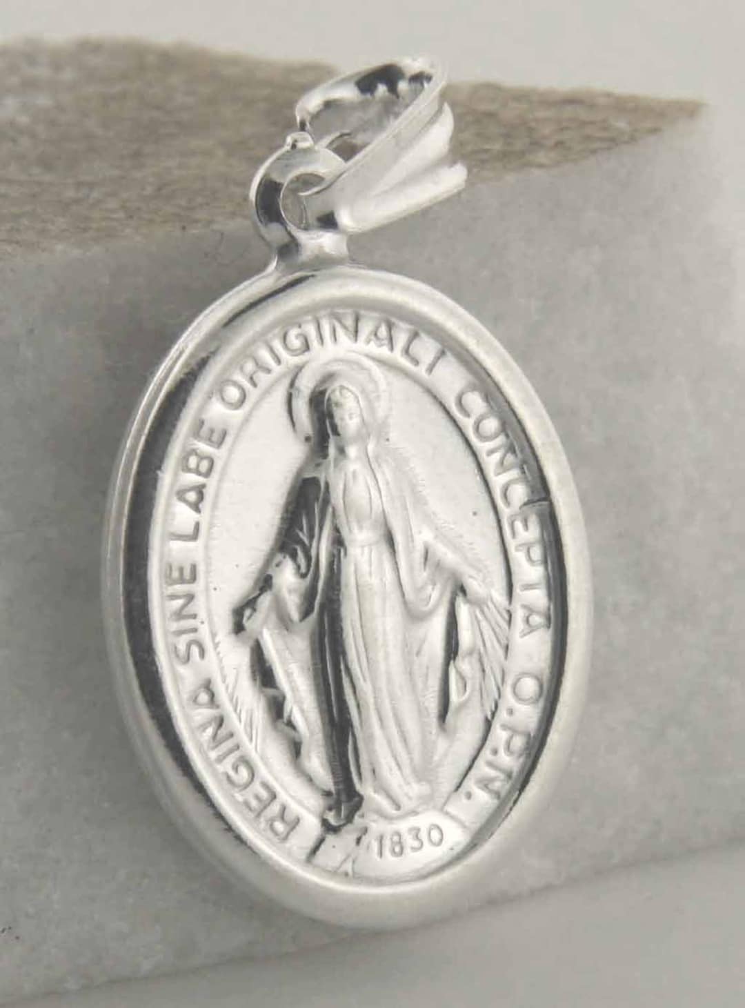 Miraculous Medal. Catholic Jewelry. Sterling Silver Medal. Holly Mary ...