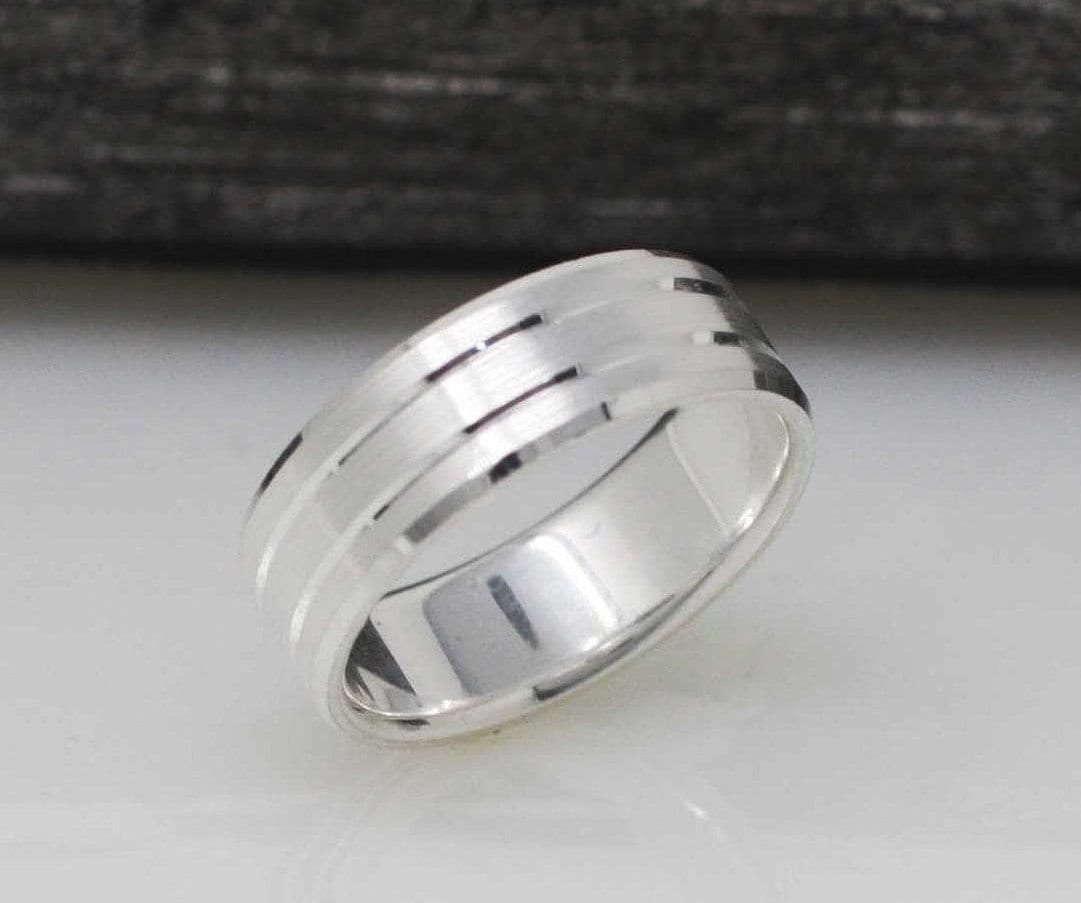 Silver Wedding Band Silver Wedding Ring 7MM Sterling Silver - Etsy