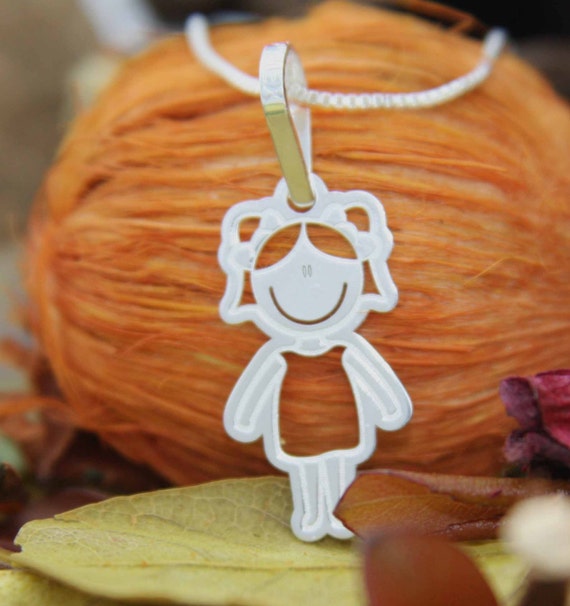 Sterling Silver Little Girl Figure Pendent Girl Figure | Etsy