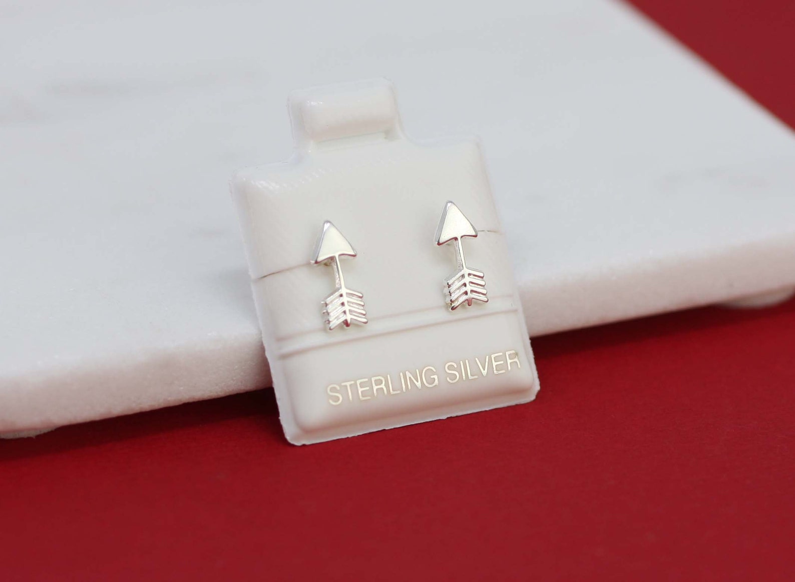 Sterling Silver Arrows Stud Earrings, Silver Arrow Earrings, Arrow Stud ...