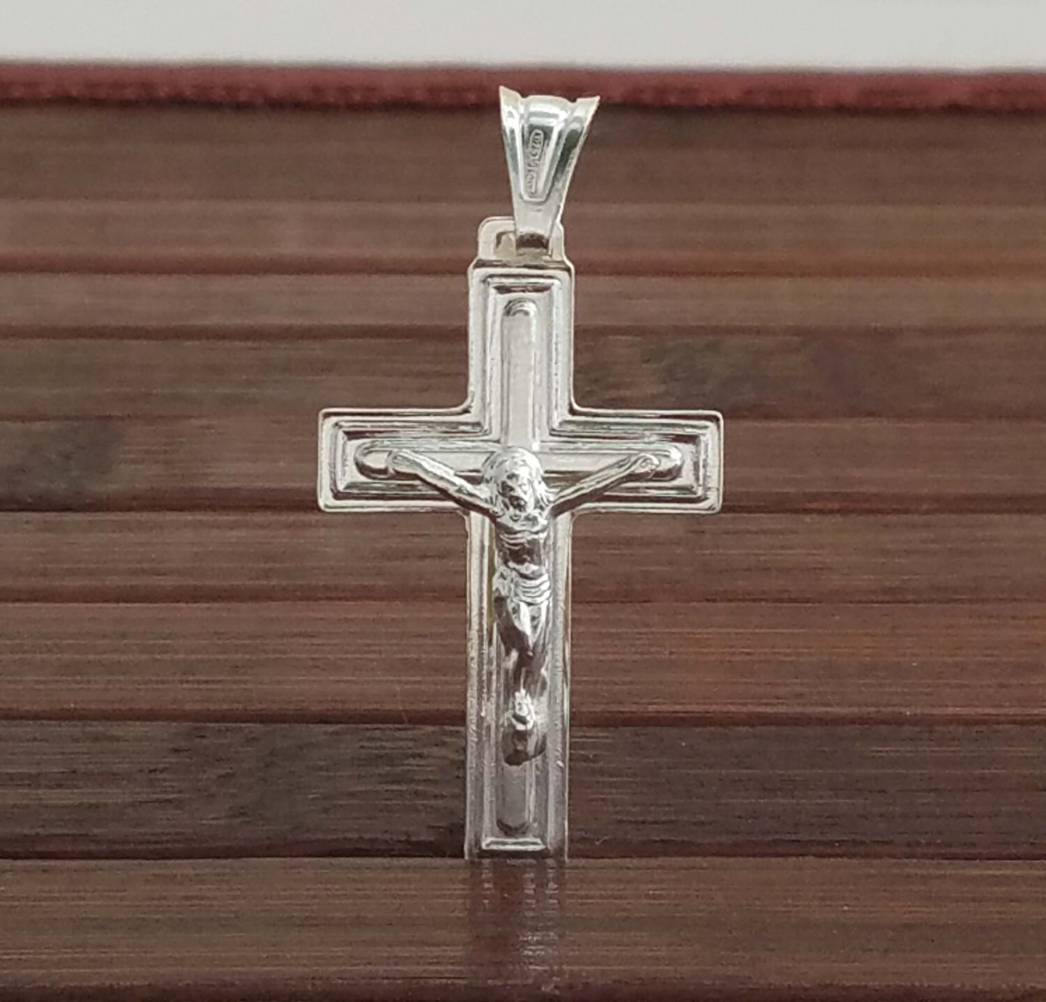 Silver Cross Necklace Medieval Cross Necklace Crucifix Cross | Etsy