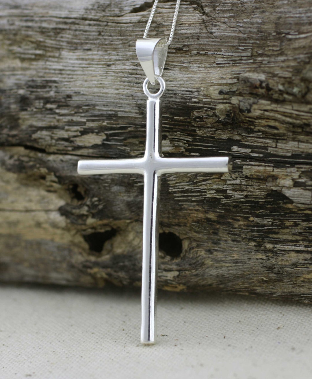 Sterling Silver Large Crucifix Pendant Necklace, Large Silver Cross ...