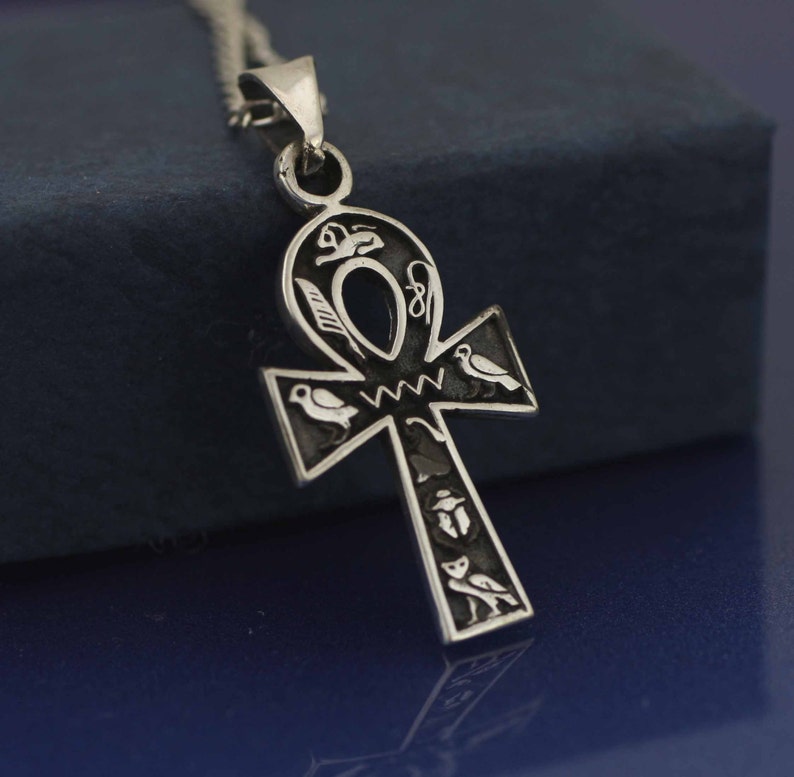 Sterling Silver Egypt Cross Necklace, Sterling Silver Egyptian Cross ...