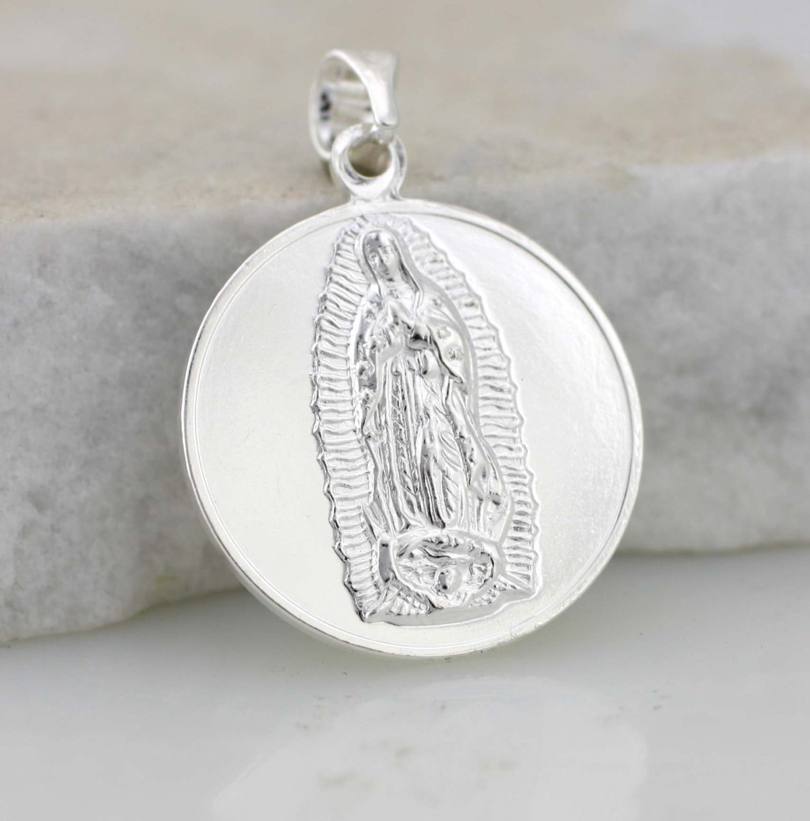 Sterling Silver Pope Francis and Our Lady Guadalupe Necklace, Pope ...