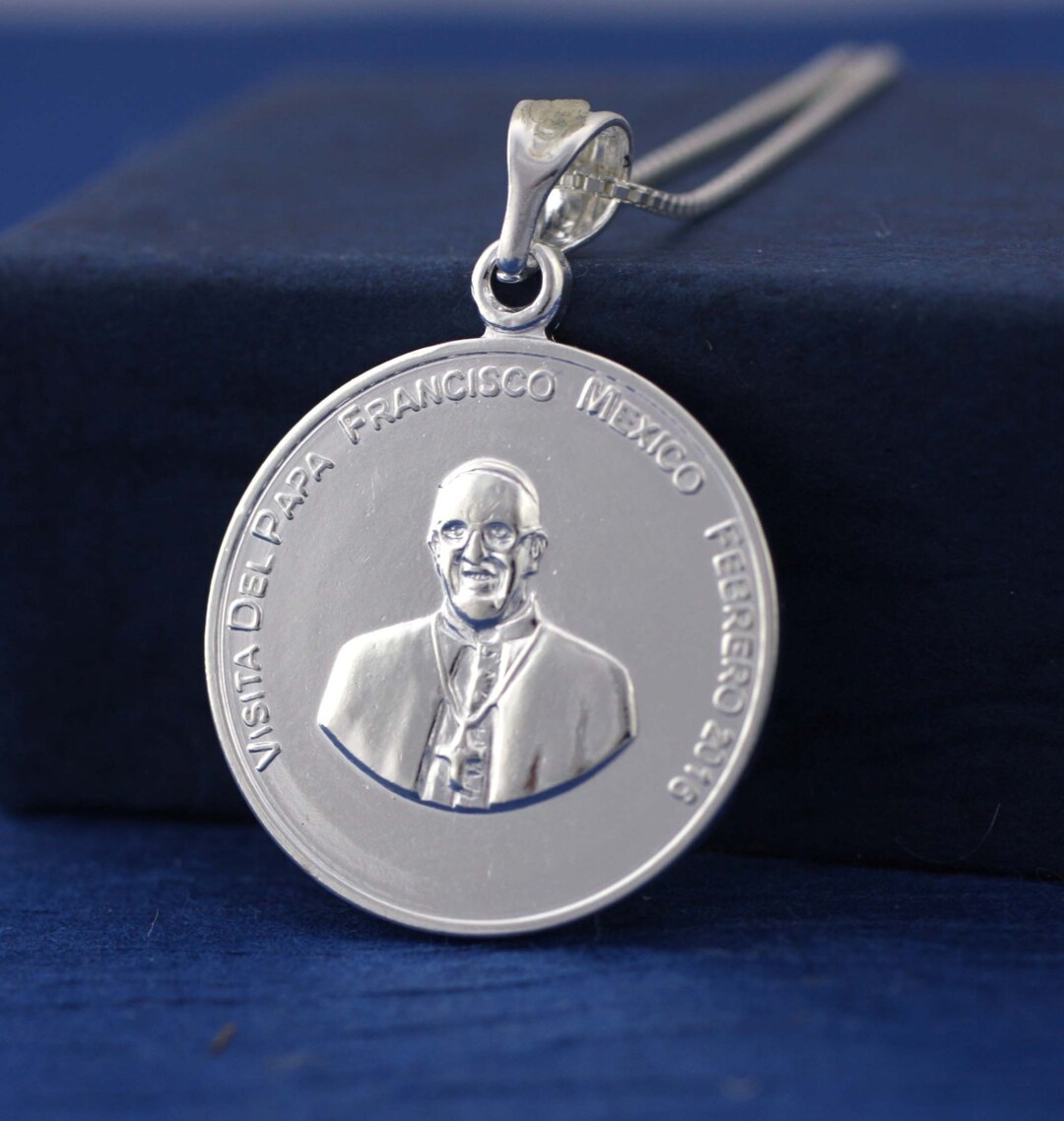Sterling Silver Pope Francis and Our Lady Guadalupe Necklace, Pope ...