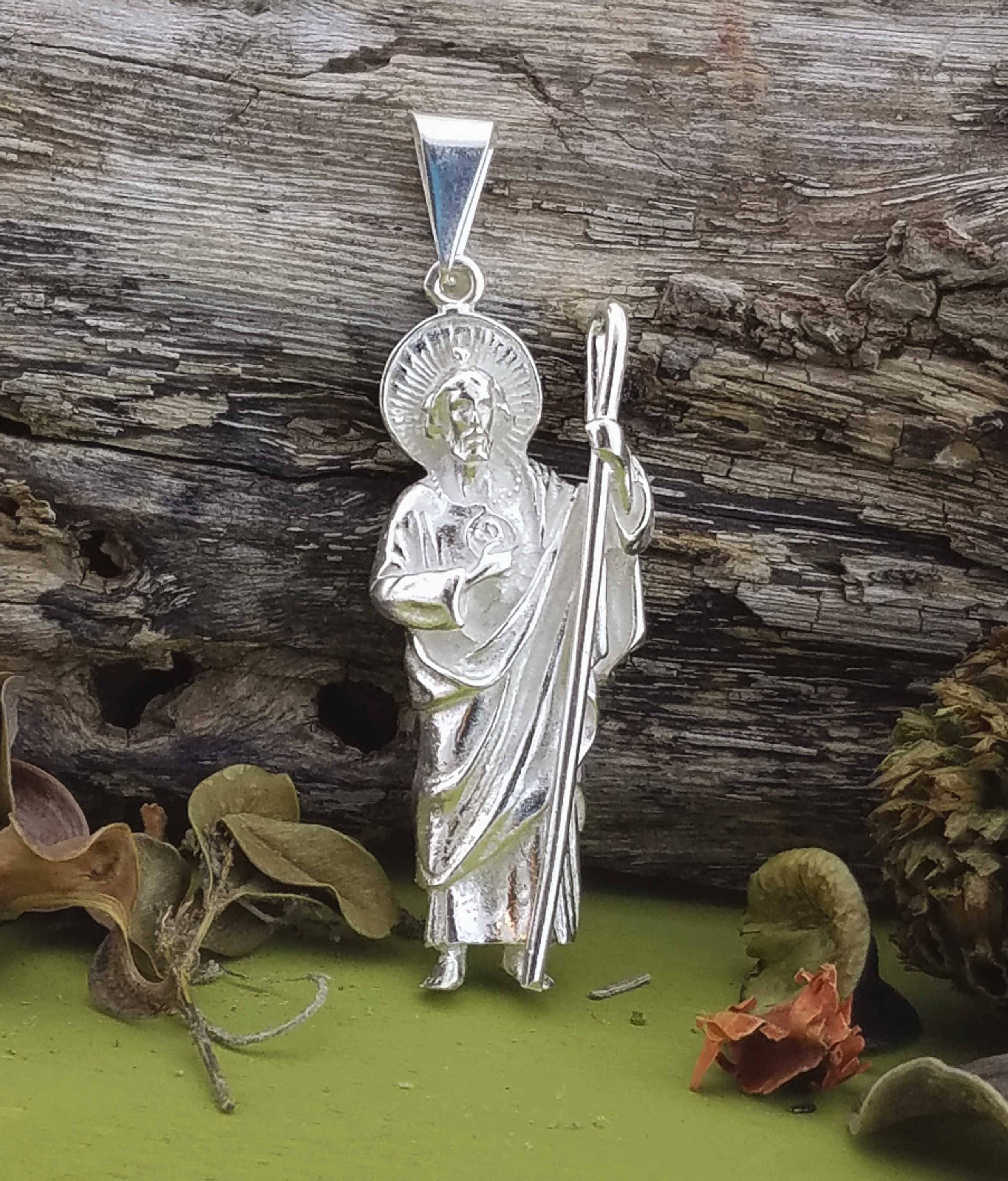 Sterling Silver St Jude Necklace Sterling Silver Extra Large - Etsy