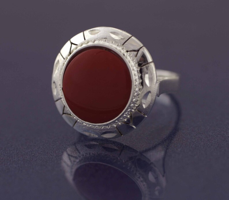 Red Jasper Ring Natural Red Jasper Stone Ring Round Red | Etsy