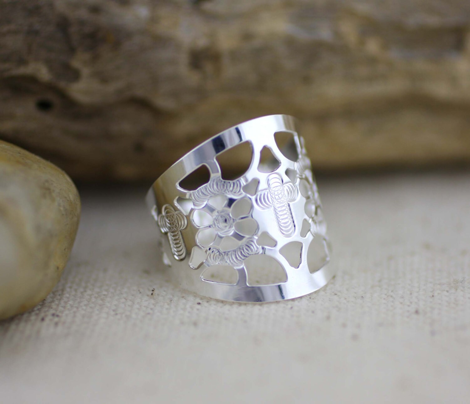 Sterling Silver Filigree Ring Silver Ornate Ring Sterling - Etsy