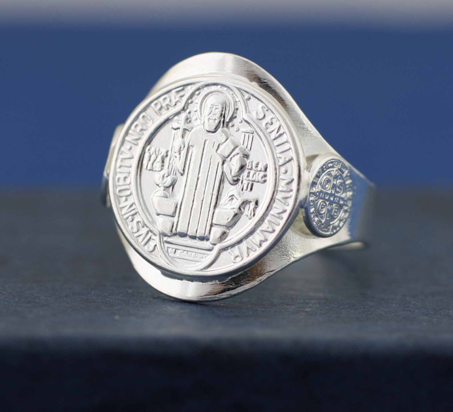 Sterling Silver Saint Benedict Ring, Sterling Silver 925 San Benito ...