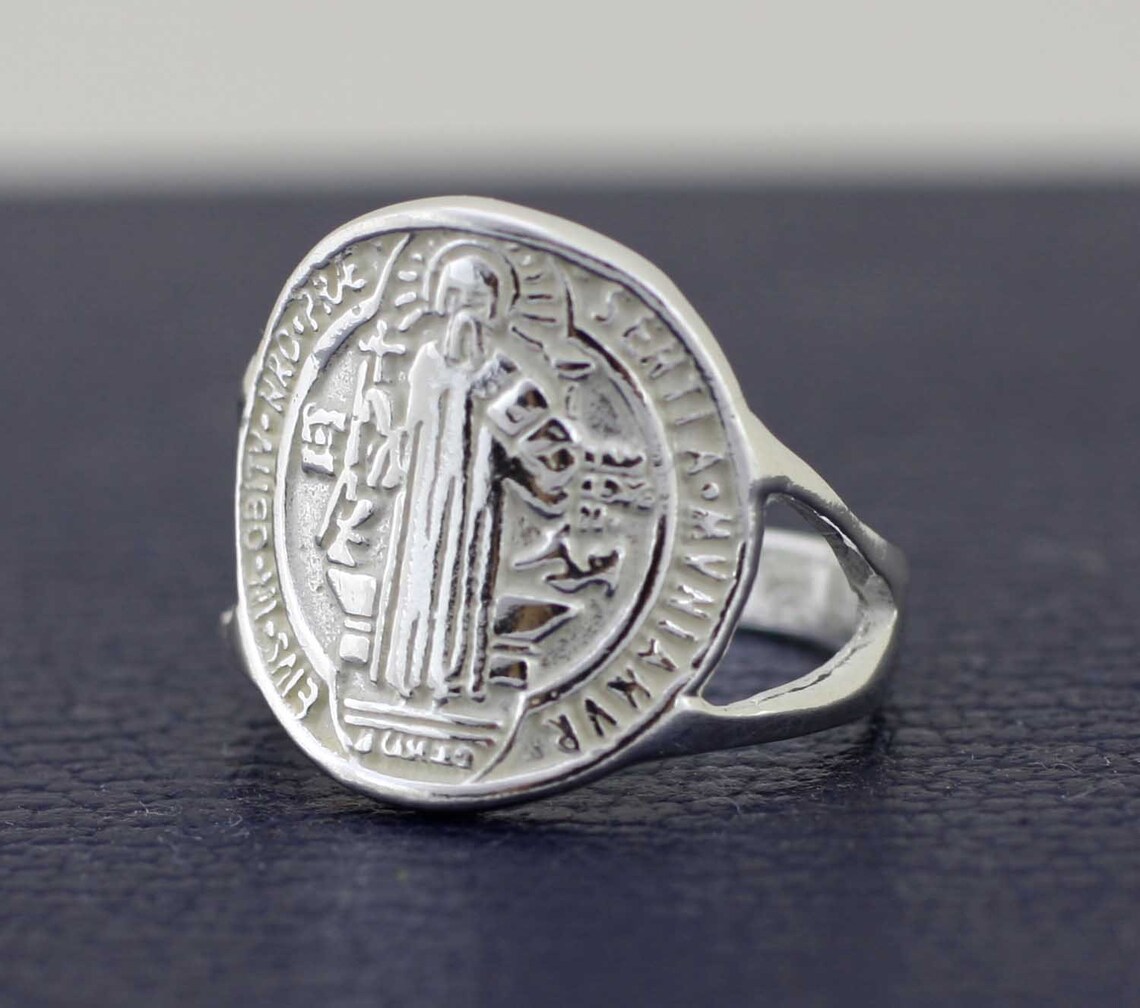 Sterling Silver Saint Benedict Ring, Sterling Silver 925 San Benito ...