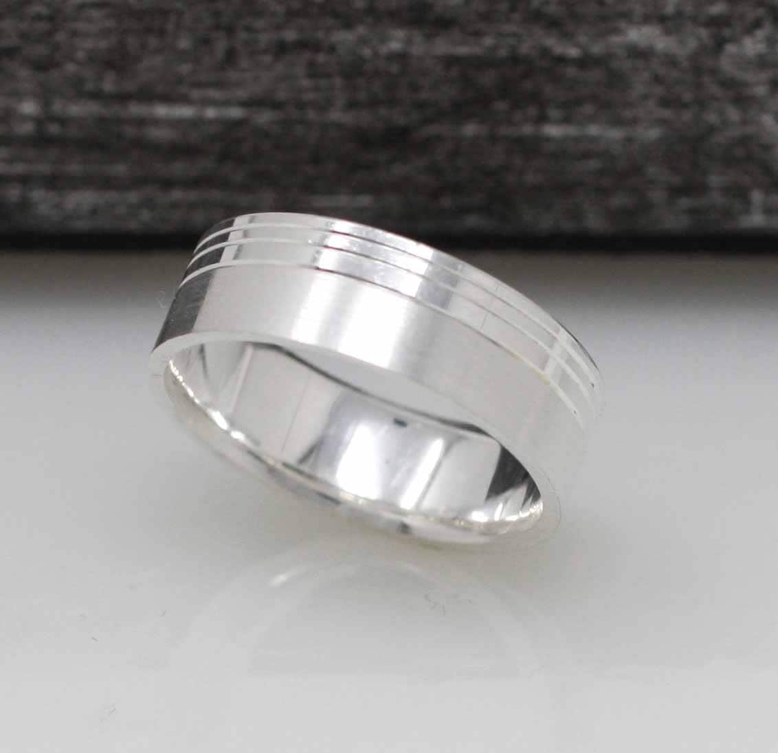 Silver Wedding Band Silver Wedding Ring 7MM Sterling Silver | Etsy