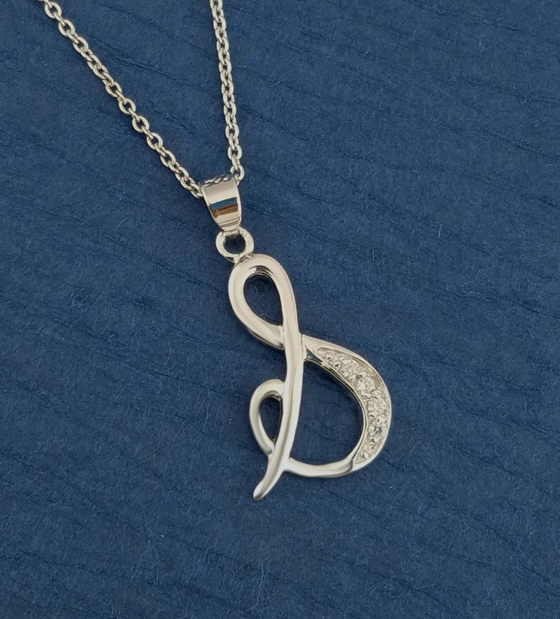 Letter S Necklace Sterling Silver Initial Necklace Silver | Etsy