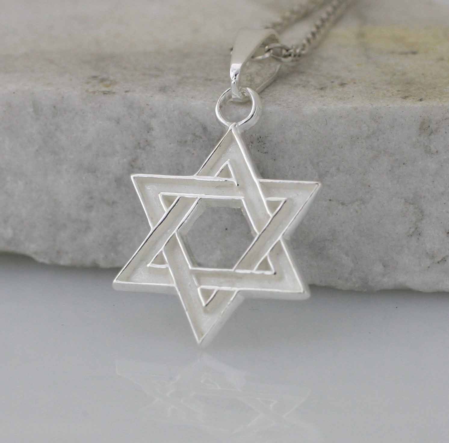 David Star Necklace Silver Star David Star Charm David Star - Etsy