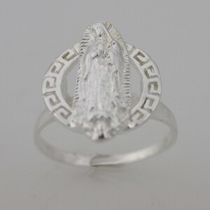 Our Lady Guadalupe Sterling Silver Large Woman Ring, Sterling Silver ...