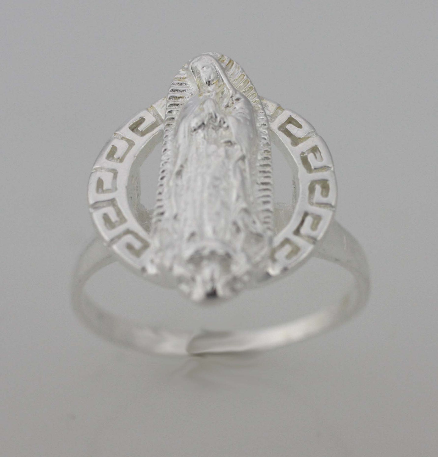 Our Lady Guadalupe Sterling Silver Large Woman Ring, Sterling Silver ...