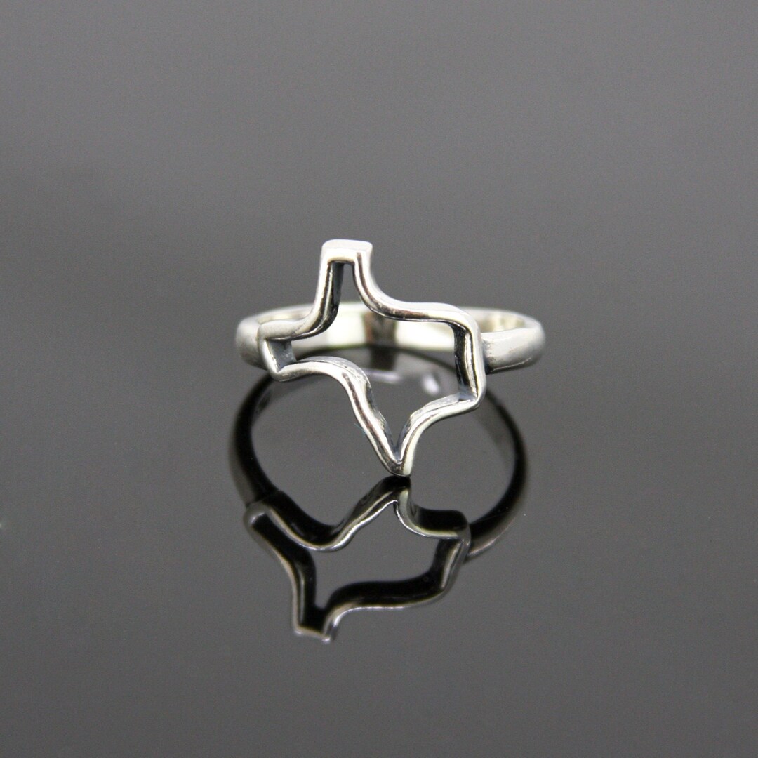 Sterling Silver Texas State Ring, Silver Texas State Outline Ring, Map ...