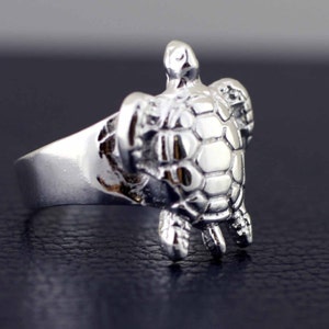Sterling Silver Turtle Ring, Solid 925 Sterling Silver Turtle Ring ...