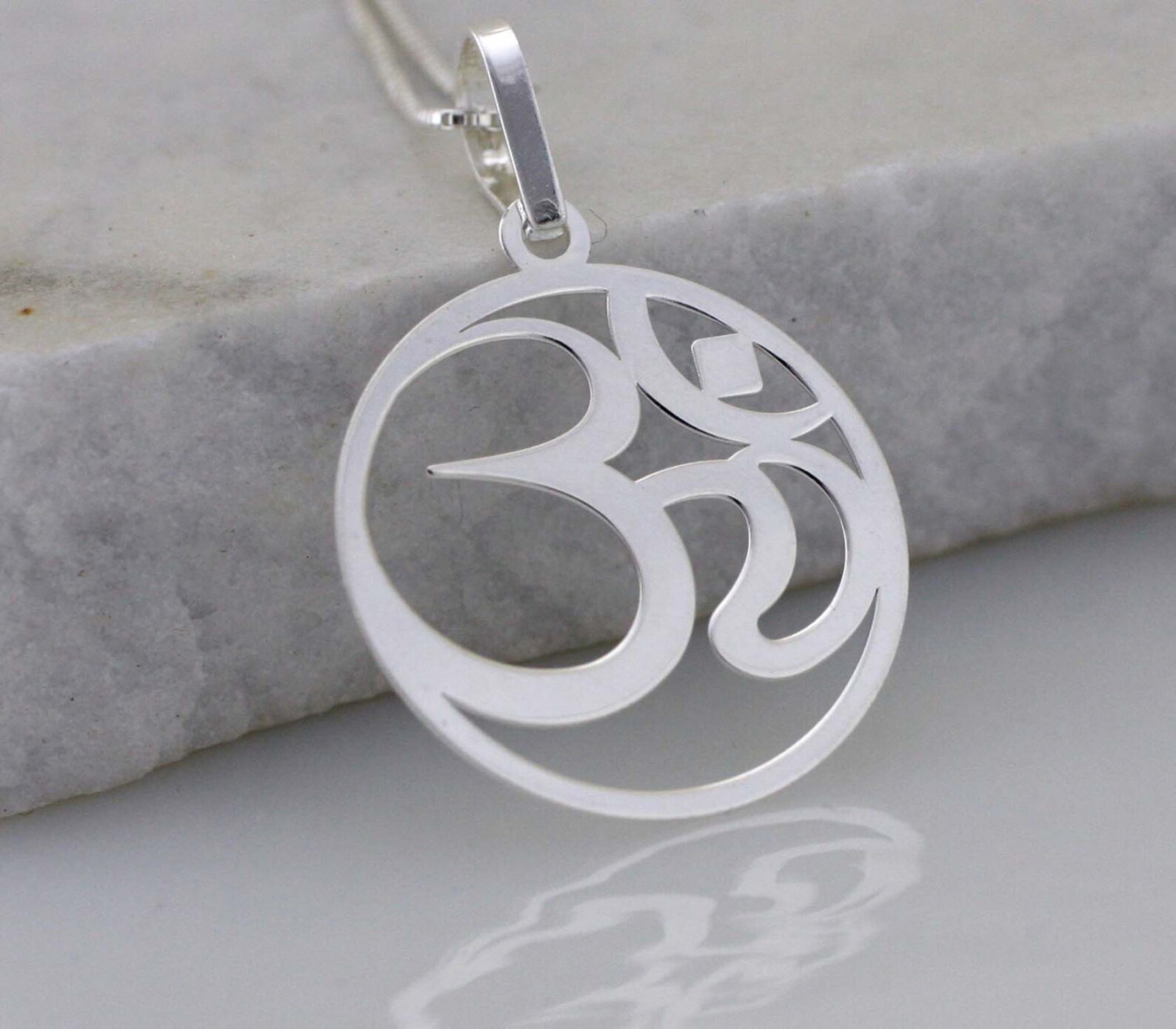 Sterling Silver Ohm Symbol Necklace, Silver Ohm Necklace, Ohm Necklace ...